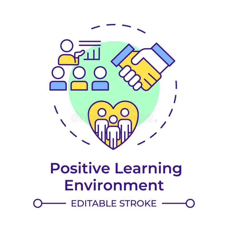 Positive Learning Environment, Multi Color Concept Icon Stock Vector ...