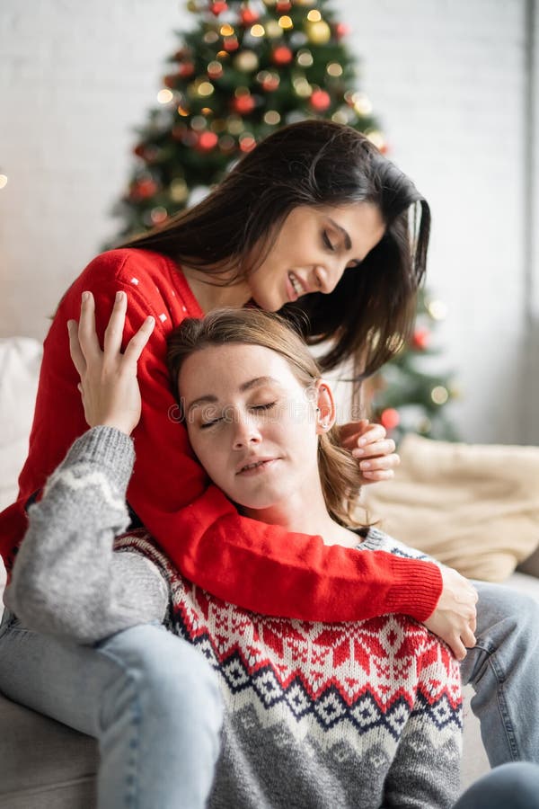 Positive Lesbian Couple Touching Each Other Stock Image Image Of Lesbian Happy 260807971 9124