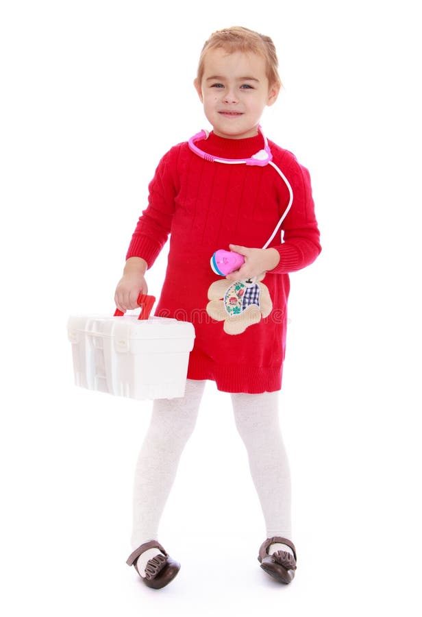 Positive Little Girl First Aid Kit Stock Photos - Free & Royalty-Free ...