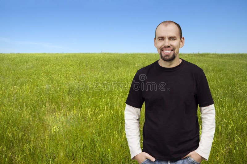 Positive man stock image. Image of blue, looking, smile - 4984347