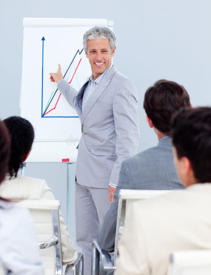 Businessman Doing a Presentation Stock Photo - Image of computer ...