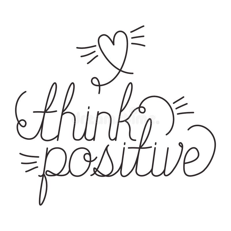Positive Message with Hand Made Font Stock Vector - Illustration of ...