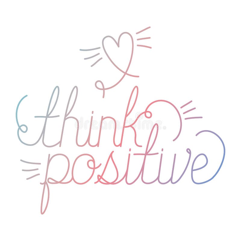 Positive Message with Hand Made Font Stock Vector - Illustration of ...