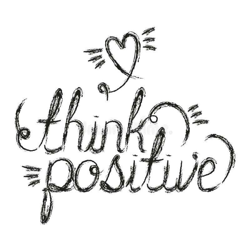 Positive Message with Hand Made Font Stock Vector - Illustration of ...