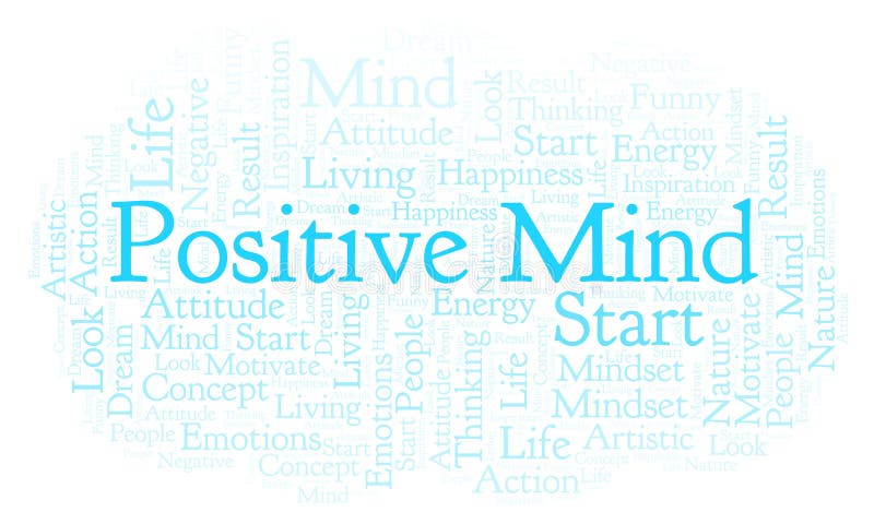 Positive Mind Word Cloud, Made with Text only. Stock Illustration ...