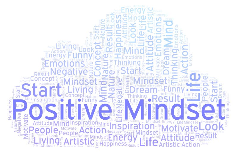 Positive Mindset Word Cloud, Made with Text only. Stock Illustration ...