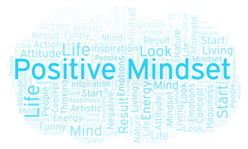 Positive Mindset Word Cloud, Made with Text only. Stock Illustration ...