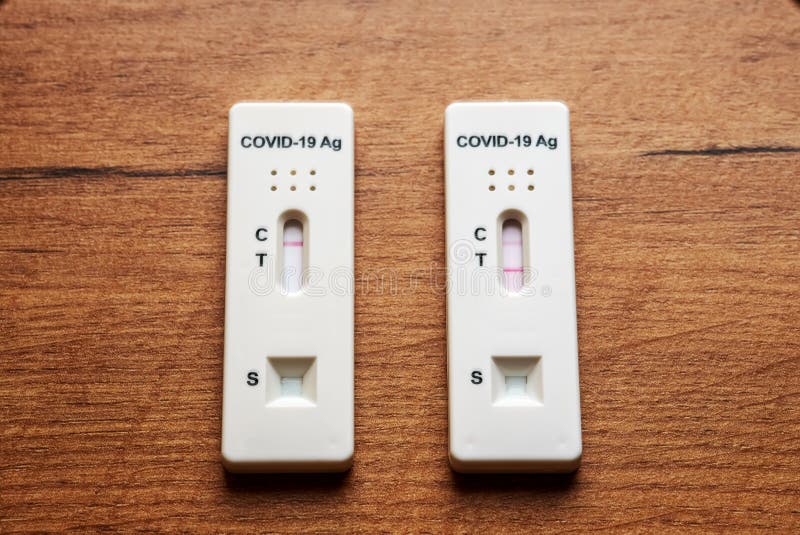 Positive and Negative Antigen Rapid Test Stock Photo - Image of check ...