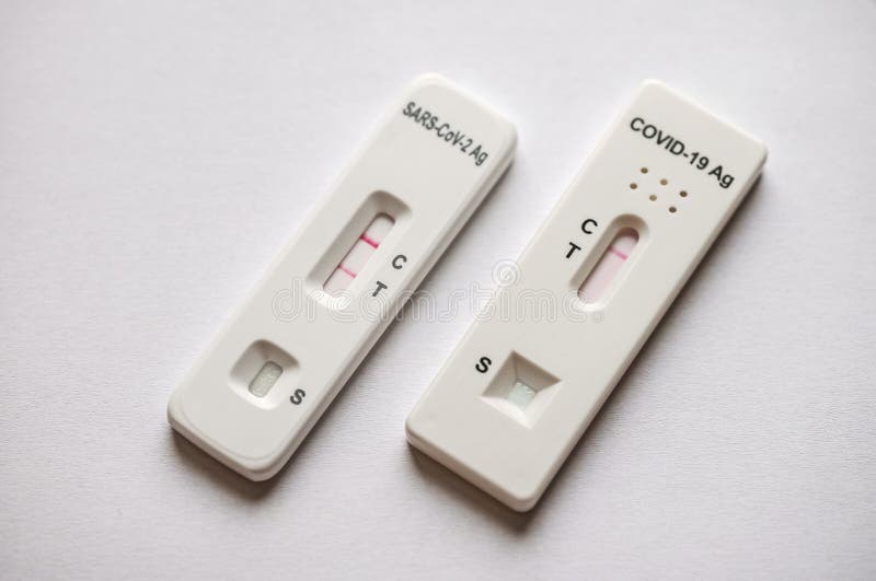 Positive and Negative Antigen Rapid Tests Stock Photo - Image of quick ...