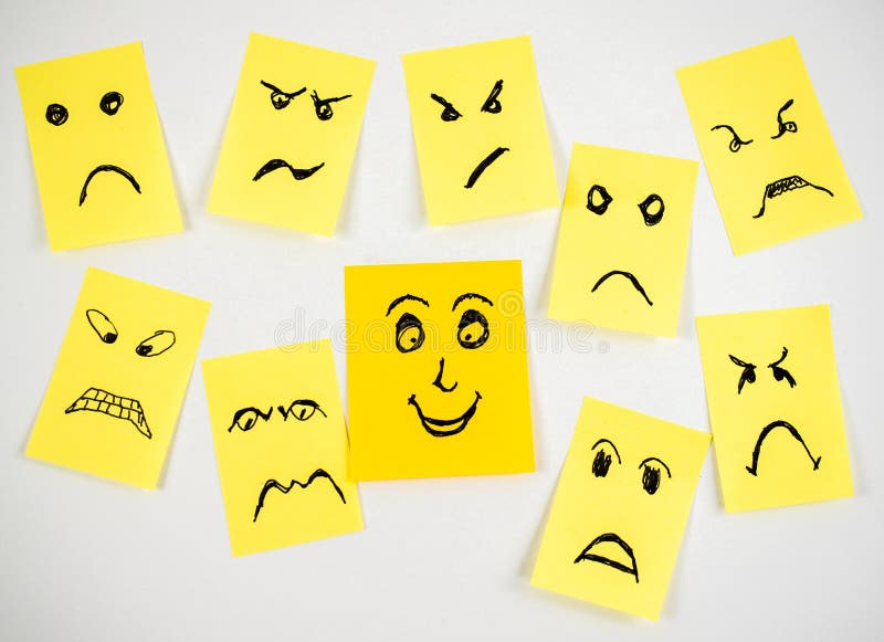 Positive and Negative Attitudes Stock Image - Image of happy, world ...