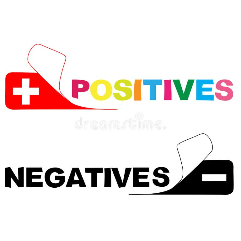 Positive. negative stock vector. Illustration of model - 40732097