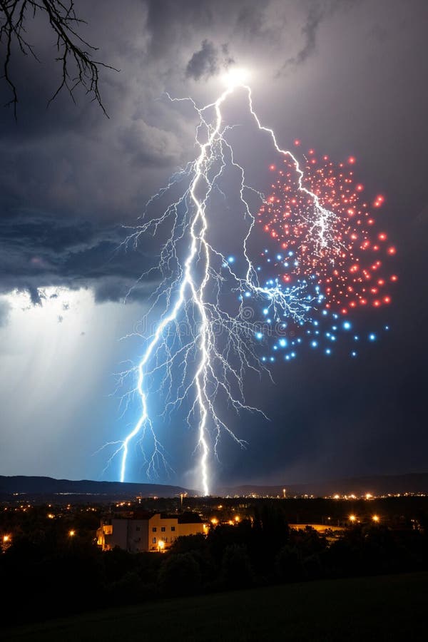 Positive and Negative Ions Attracting To Create Lightning Stock ...