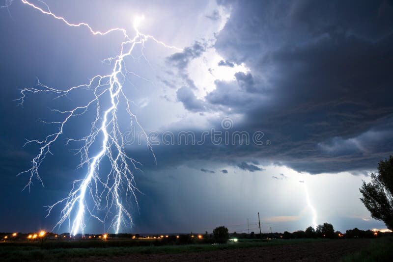 Positive and Negative Ions Attracting To Create Lightning Stock ...