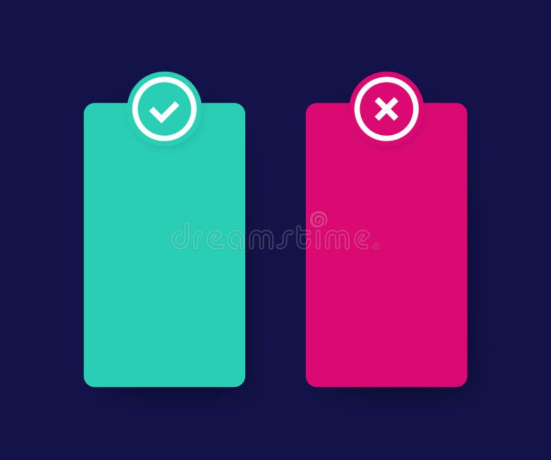 Positive and Negative List, Vector Stock Vector - Illustration of mark ...