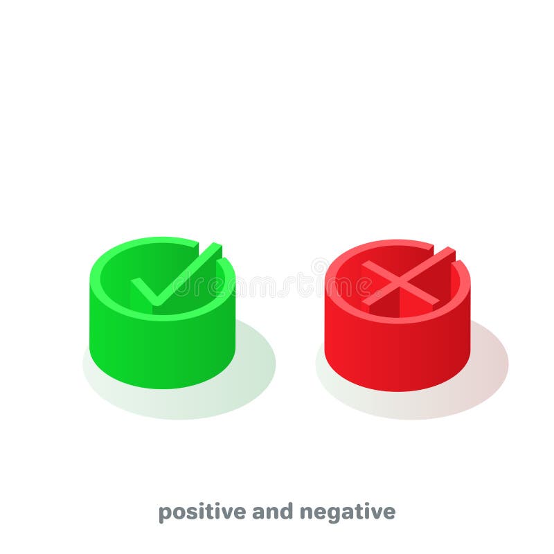 Positive and negative 2 stock vector. Illustration of opinion - 185644987