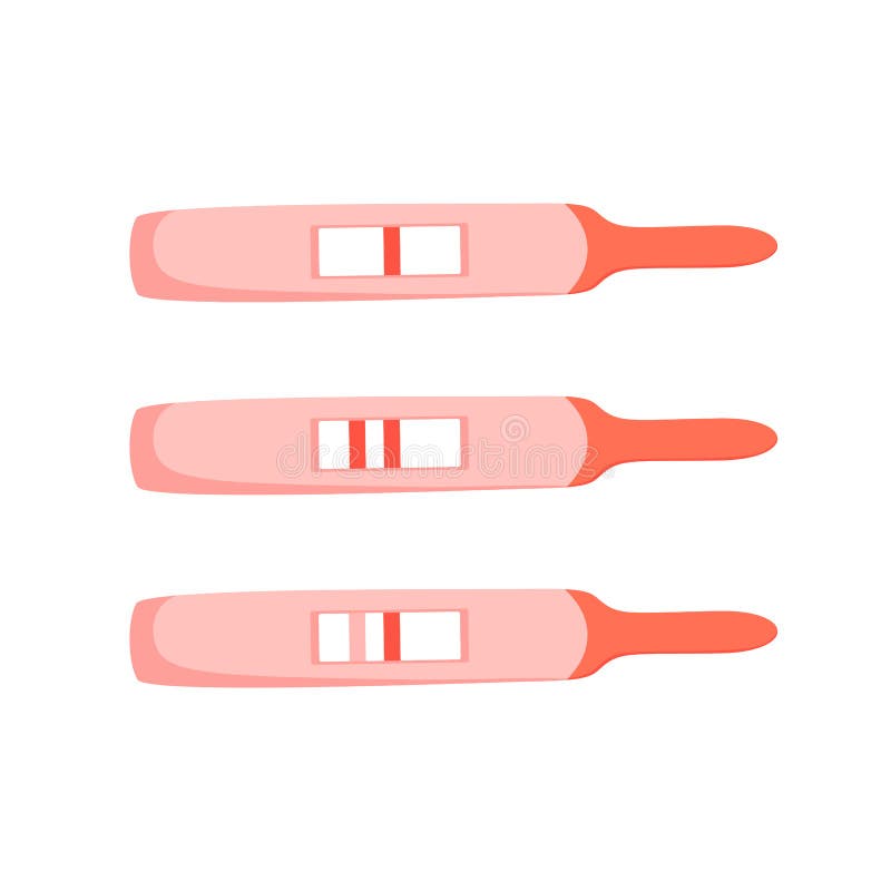 Positive, Negative, Questionable Pregnancy Tests Set. Vector ...