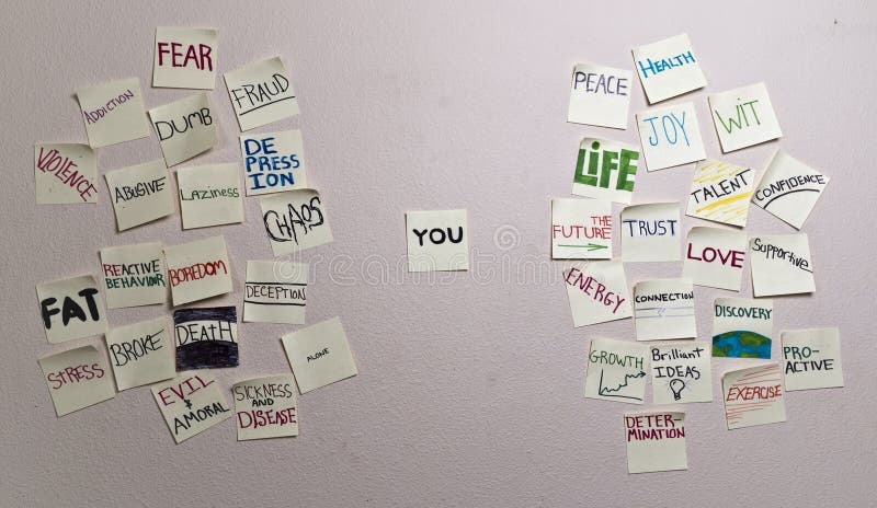 Positive Negative Sticky Notes Stock Photo - Image of idea, company ...