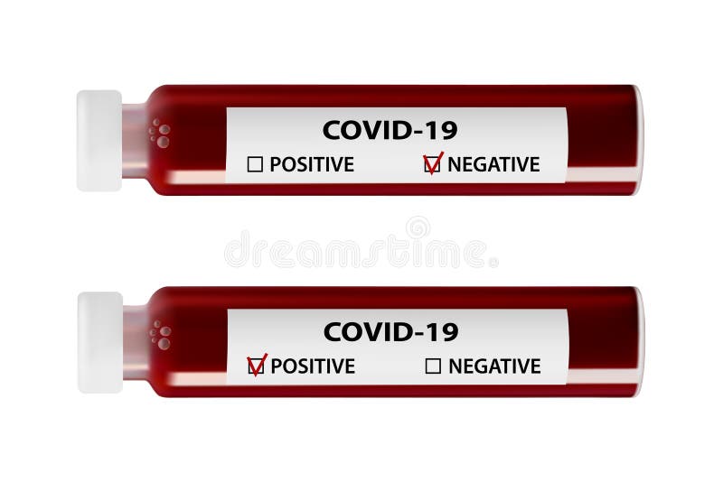 Positive and Negative Test for Coronavirus in the Vector. Stock Vector ...