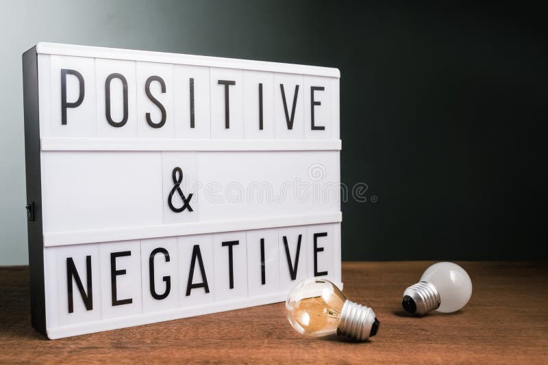 Positive and Negative sign stock image. Image of pessimism - 258052663
