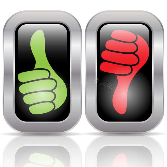 Positive Negative Voting Buttons Stock Vector - Illustration of feature ...