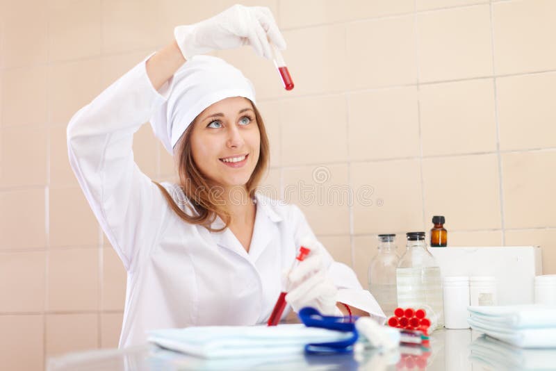 Positive Nurse in Laboratory Stock Image - Image of doctor, nurse: 27195485