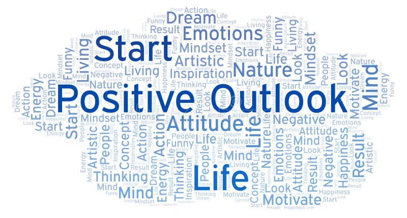 Positive Outlook Word Cloud, Made with Text only. Stock Illustration ...