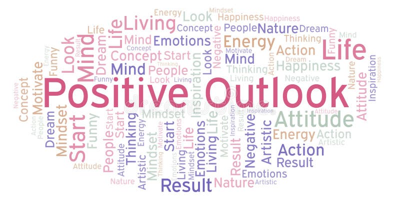 Positive Outlook Word Cloud, Made with Text only. Stock Illustration ...