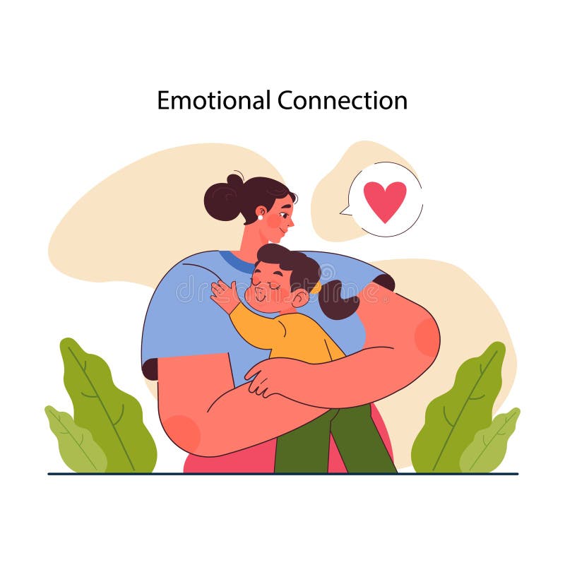 Positive Parenting. Emotional Connection Stock Illustration ...