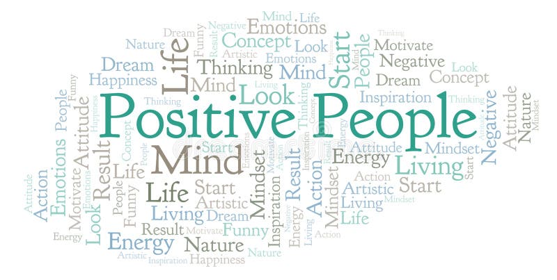 Positive People Word Cloud, Made with Text only. Stock Image - Image of ...