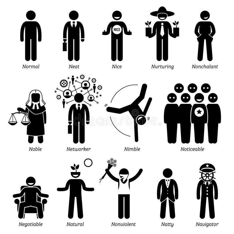 Positive Negative Neutral Personalities Character Traits Clipart Stock ... Positive Negative Neutral Personalities Character Traits Clipart Stock ...