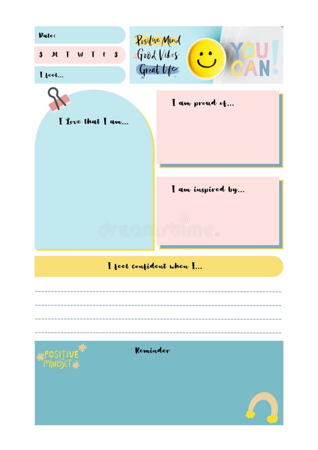 Positive Planner Digital Planning Insert Sheet Printable Page Template ...