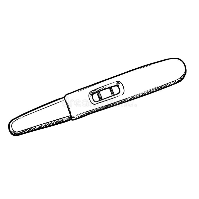 Positive Pregnancy Test Illustration on White Background Stock ...