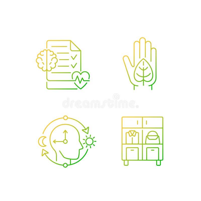 Positive Progress in Life Gradient Linear Vector Icons Set Stock Vector ...