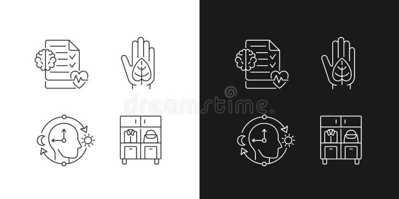 Positive Progress in Life Linear Icons Set for Dark and Light Mode ...