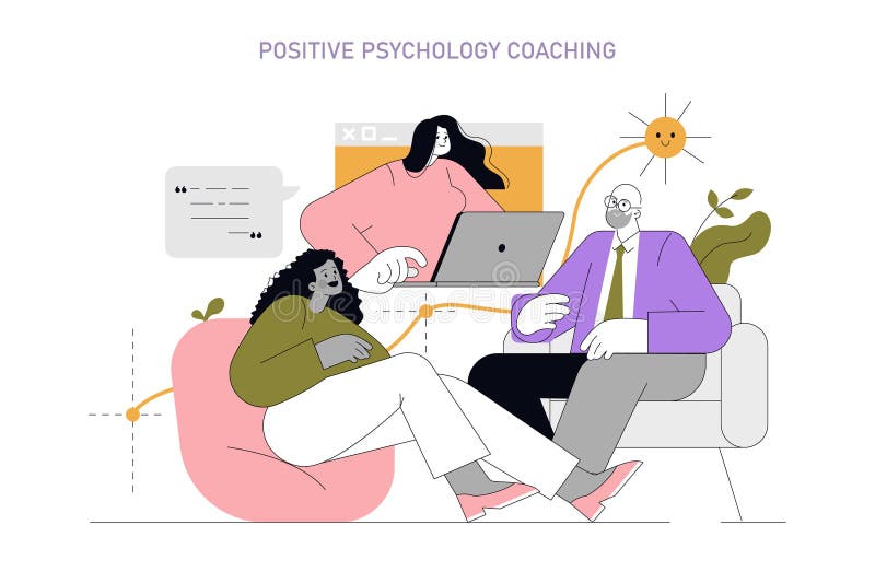 Positive Psychology. Flat Vector Illustration Stock Vector ...