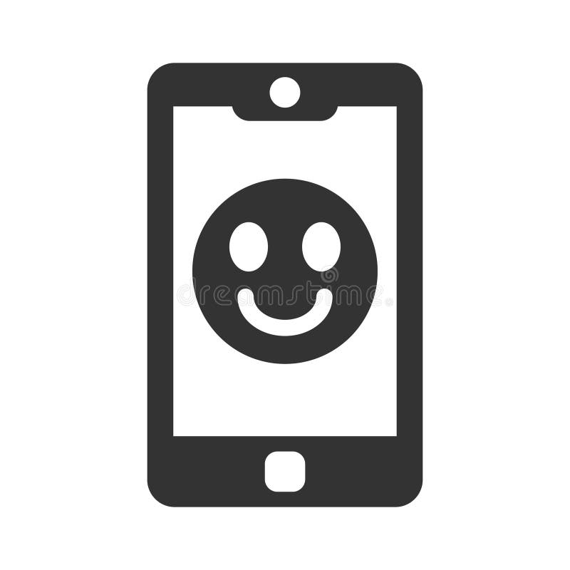 Positive Reaction on Mobile Icon Stock Vector - Illustration of ...