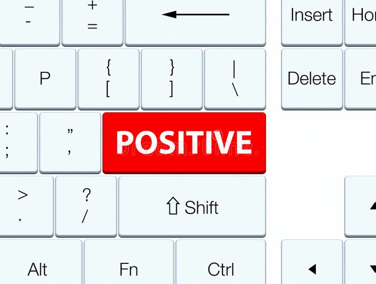 Positive Red Keyboard Button Stock Illustration - Illustration of ...