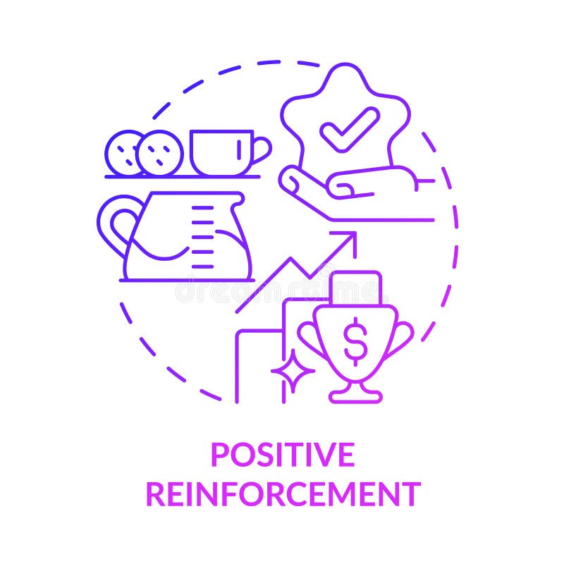 Positive Reinforcement Purple Gradient Concept Icon Stock Vector ...