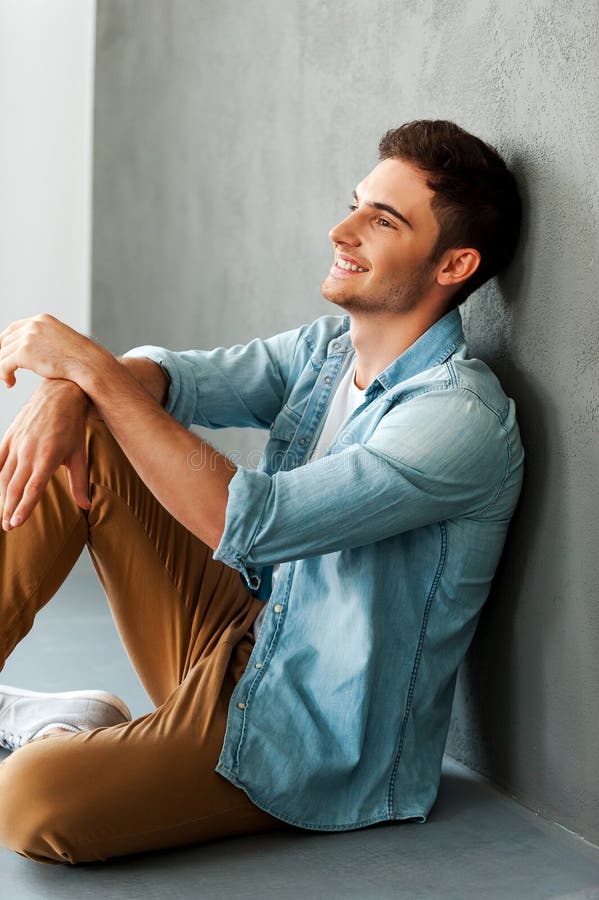 Positive and relaxed. stock image. Image of creativity - 58741753