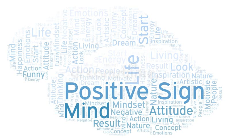 Positive Sign Word Cloud, Made with Text only. Stock Illustration ...