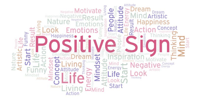 Positive Sign Word Cloud, Made with Text only. Stock Illustration ...