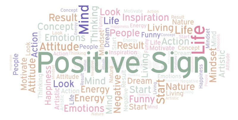 Positive Sign Word Cloud, Made with Text only. Stock Illustration ...