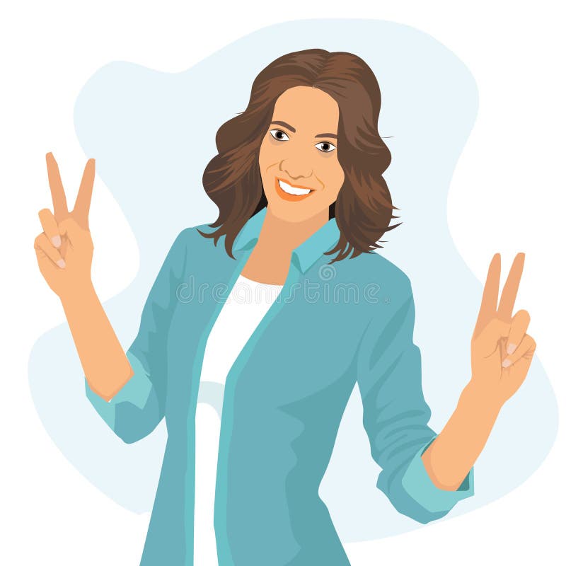 Making Victory Sign Stock Illustrations 425 Making Victory Sign Stock
