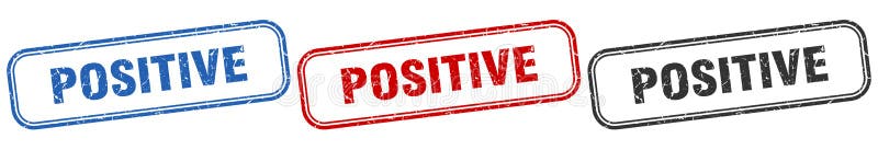 Positive Square Isolated Sign Set. Positive Stamp Stock Vector ...