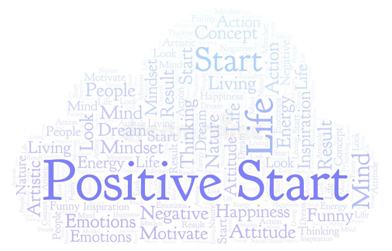 Positive Start Word Cloud, Made with Text only. Stock Illustration ...