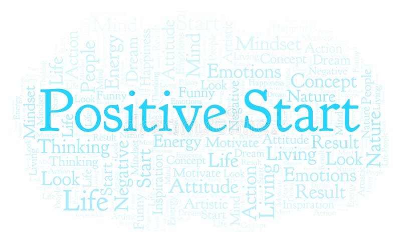 Positive Start Word Cloud, Made with Text only. Stock Illustration ...