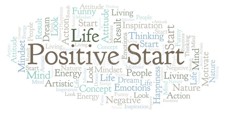 Positive Start Word Cloud, Made with Text only. Stock Illustration ...