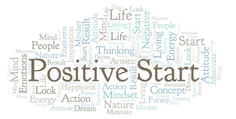 Positive Start Word Cloud, Made with Text only Stock Illustration ...