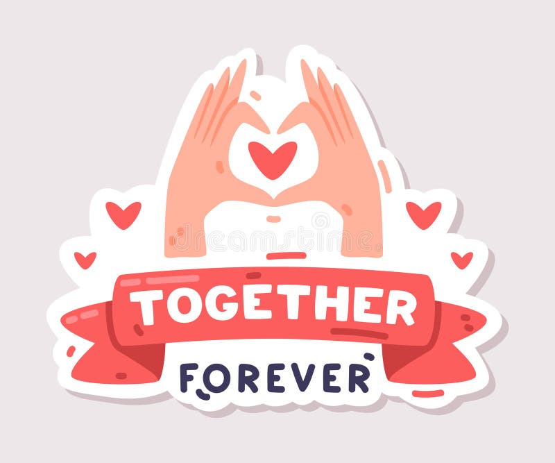 Positive Sticker Design with Hand and Saying Vector Illustration Stock ...