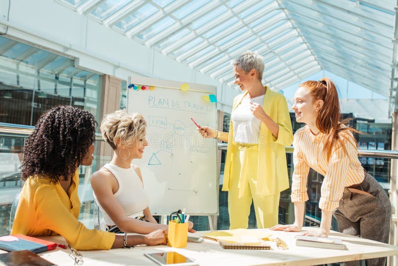 Positive Stylish Business People Planning Their Work Stock Photo ...